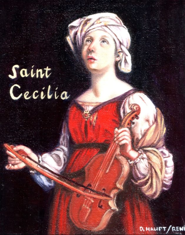 Saint Cecilia, Patron Saint of Music and Musicians - Oil on Canvas, in ...